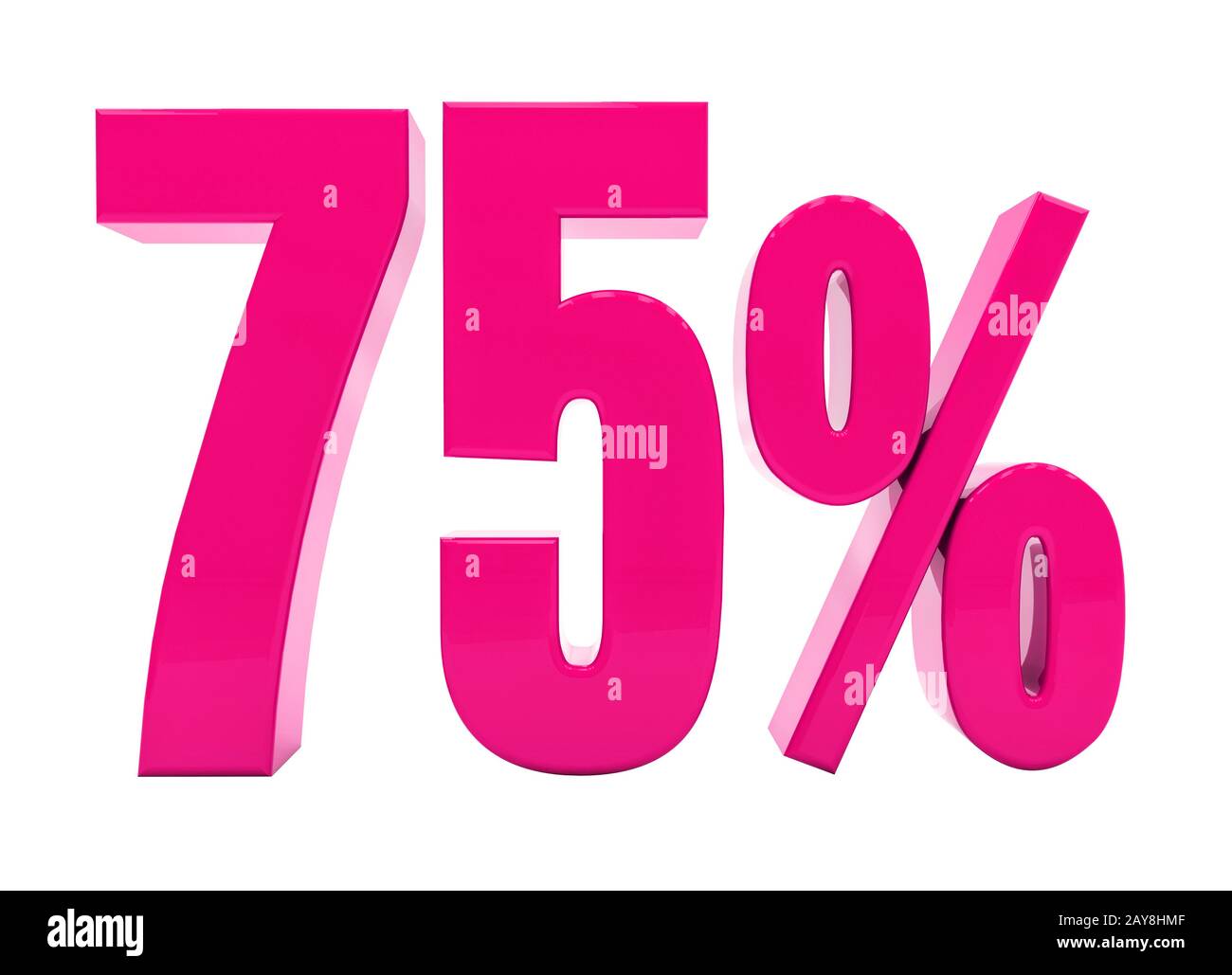 75 Percent Pink Sign Stock Photo - Alamy