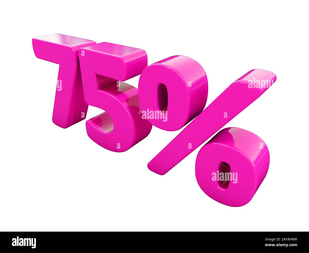 75 Percent Pink Sign Stock Photo - Alamy