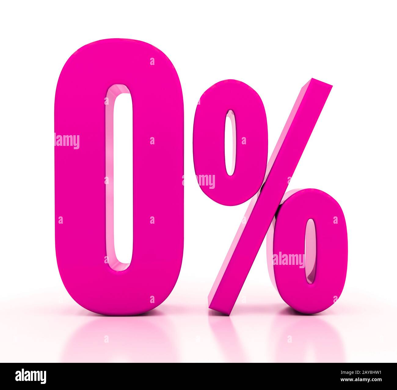 0 Percent Pink Sign Stock Photo - Alamy
