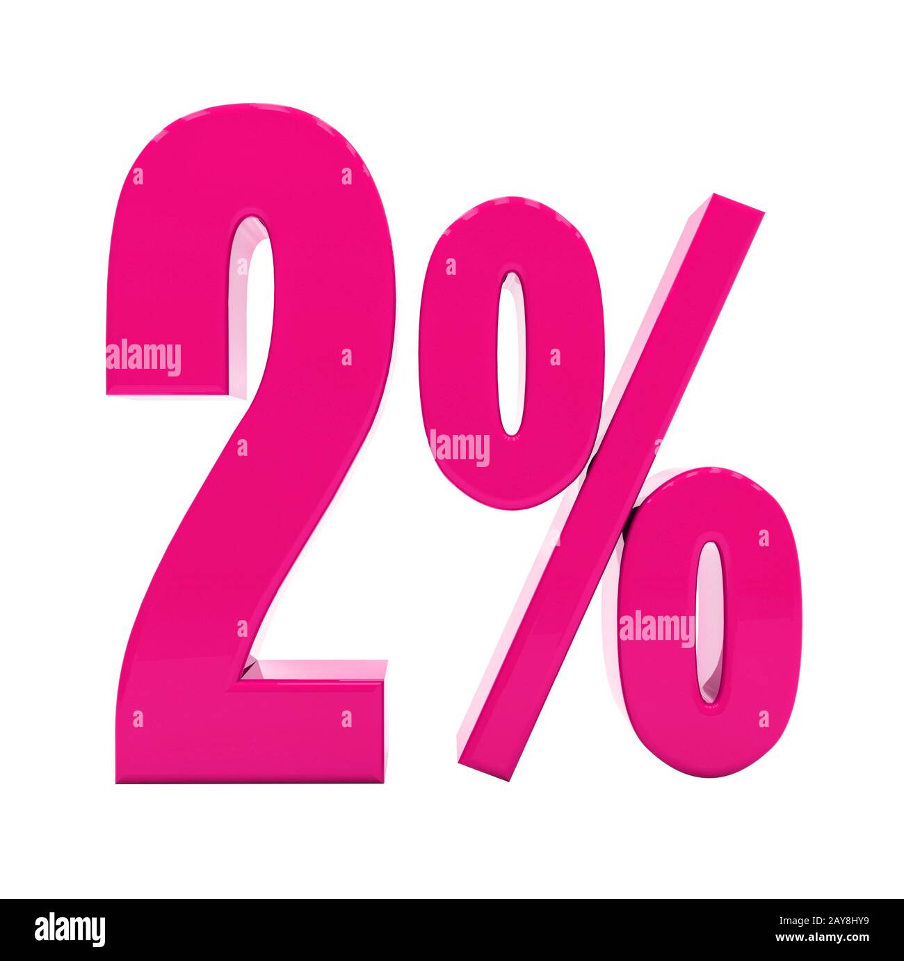 2 Percent Pink Sign Stock Photo - Alamy