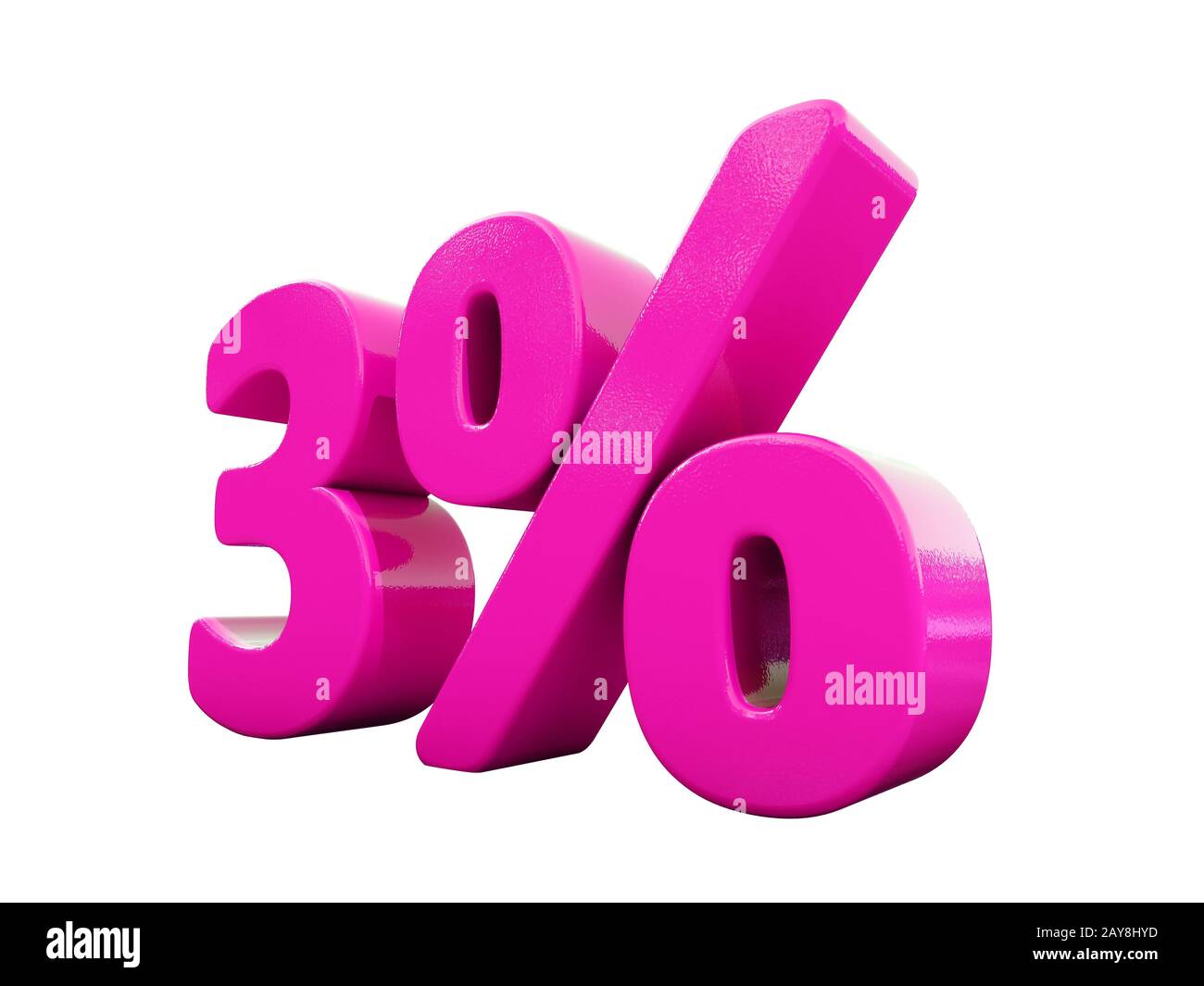 3 Percent Pink Sign Stock Photo - Alamy