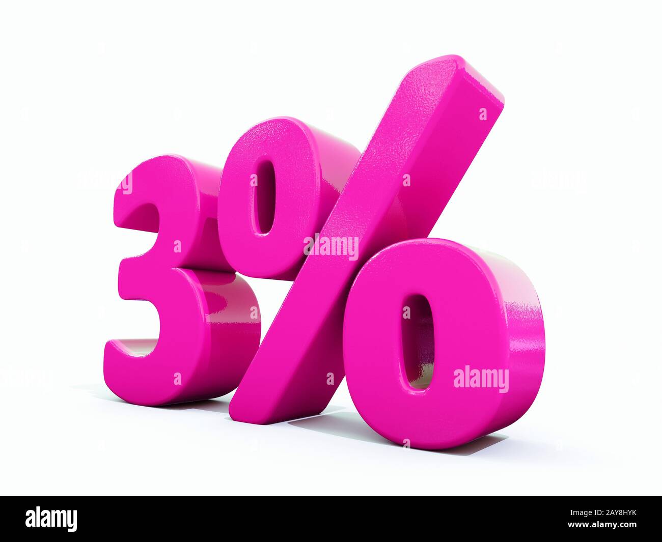 3 Percent Pink Sign Stock Photo - Alamy