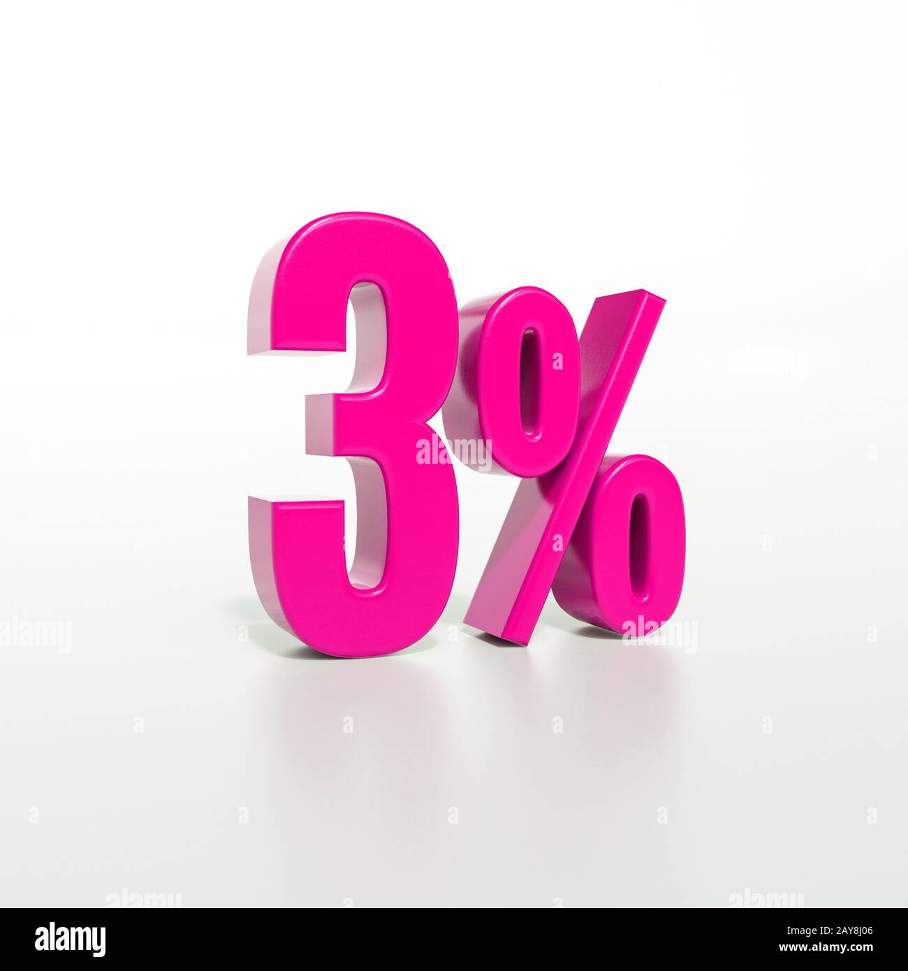 3 Percent Pink Sign Stock Photo - Alamy