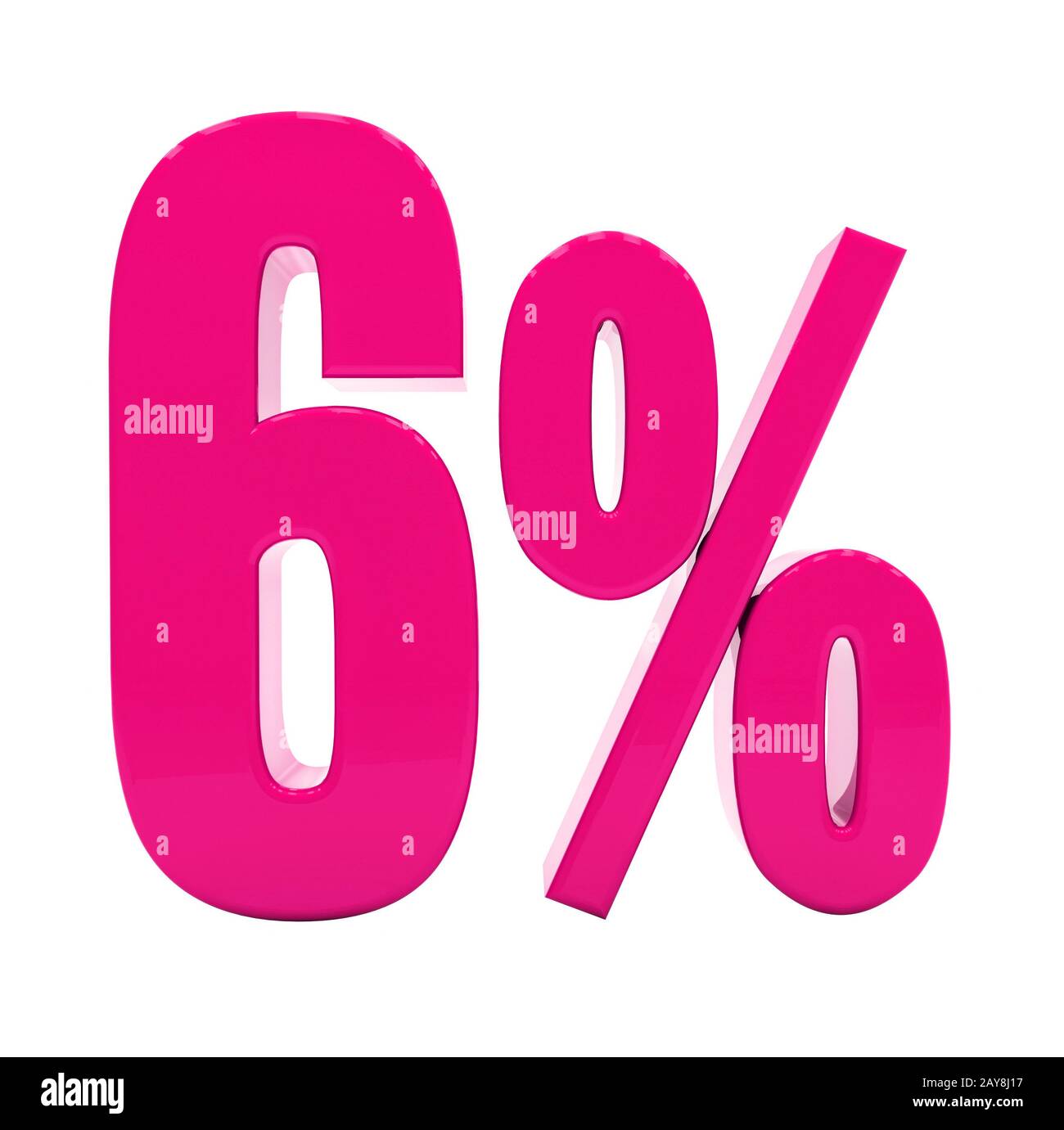 6 Percent Pink Sign Stock Photo - Alamy