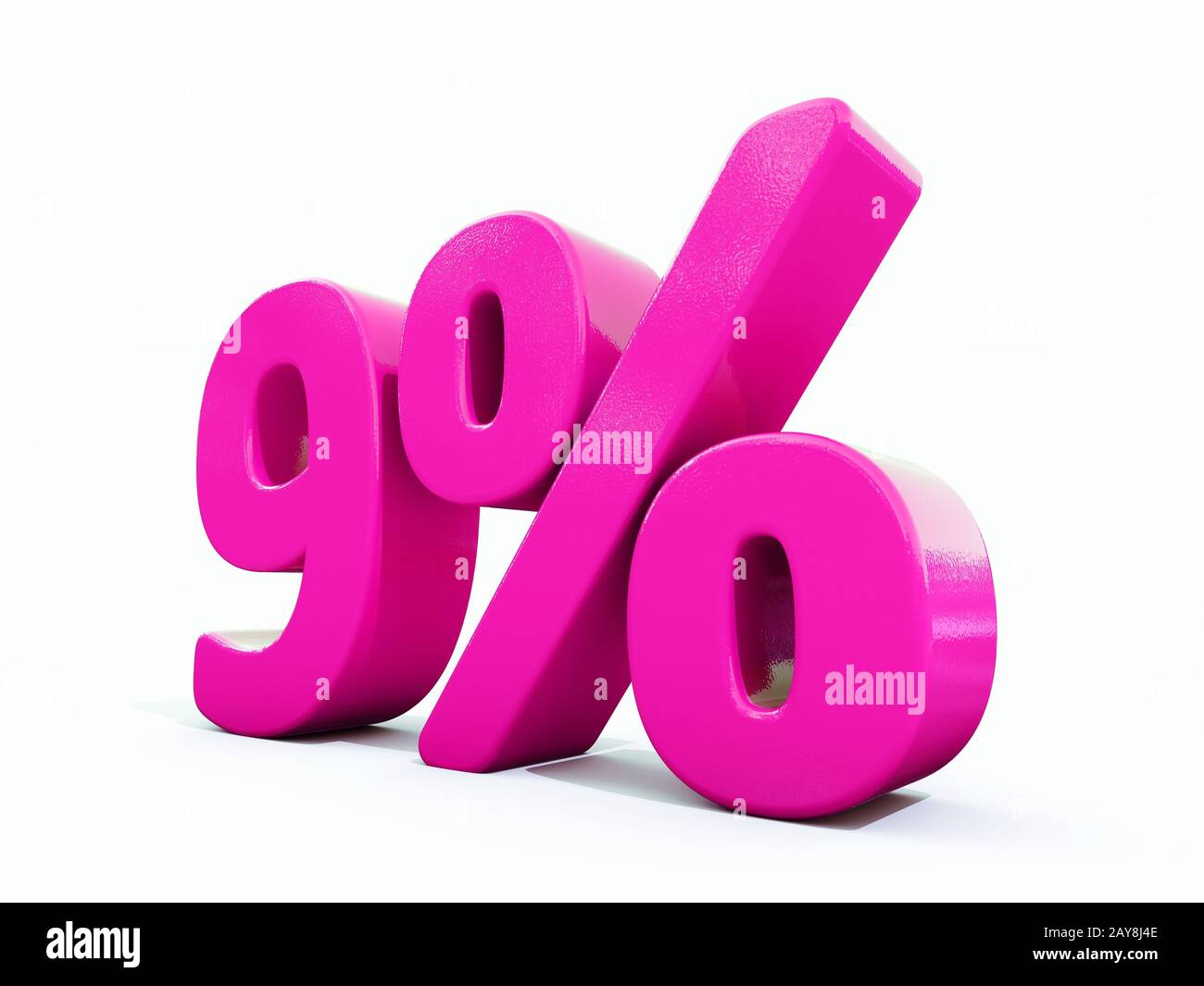 9 Percent Pink Sign Stock Photo - Alamy