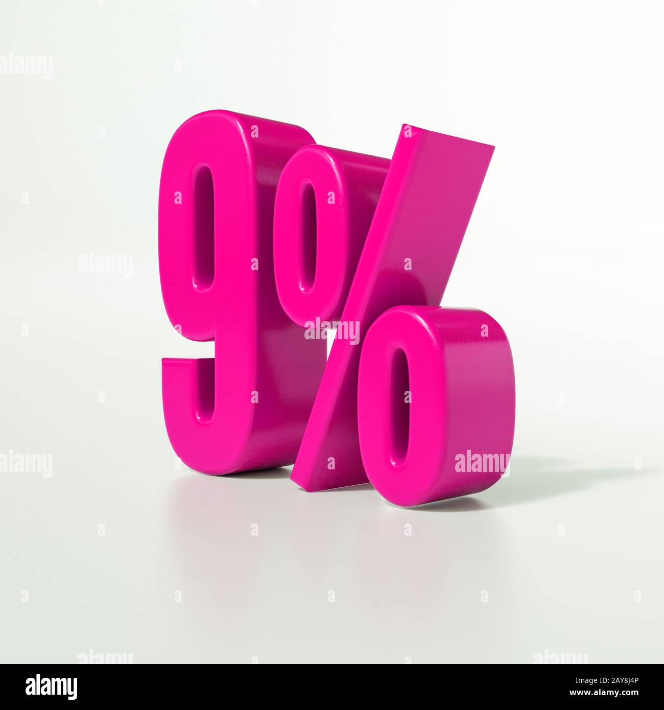 9 Percent Pink Sign Stock Photo - Alamy