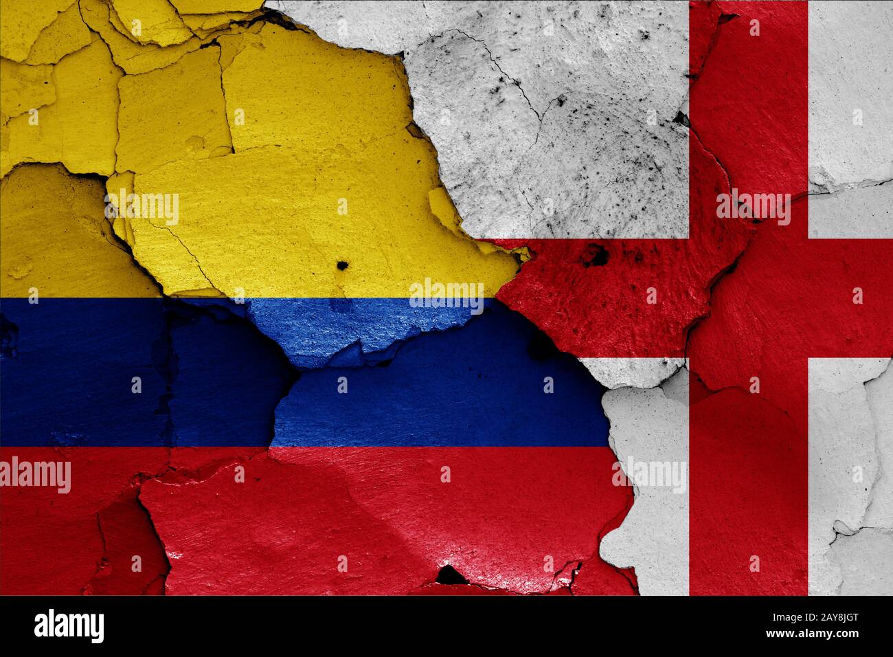 flags of Colombia and England Stock Photo - Alamy
