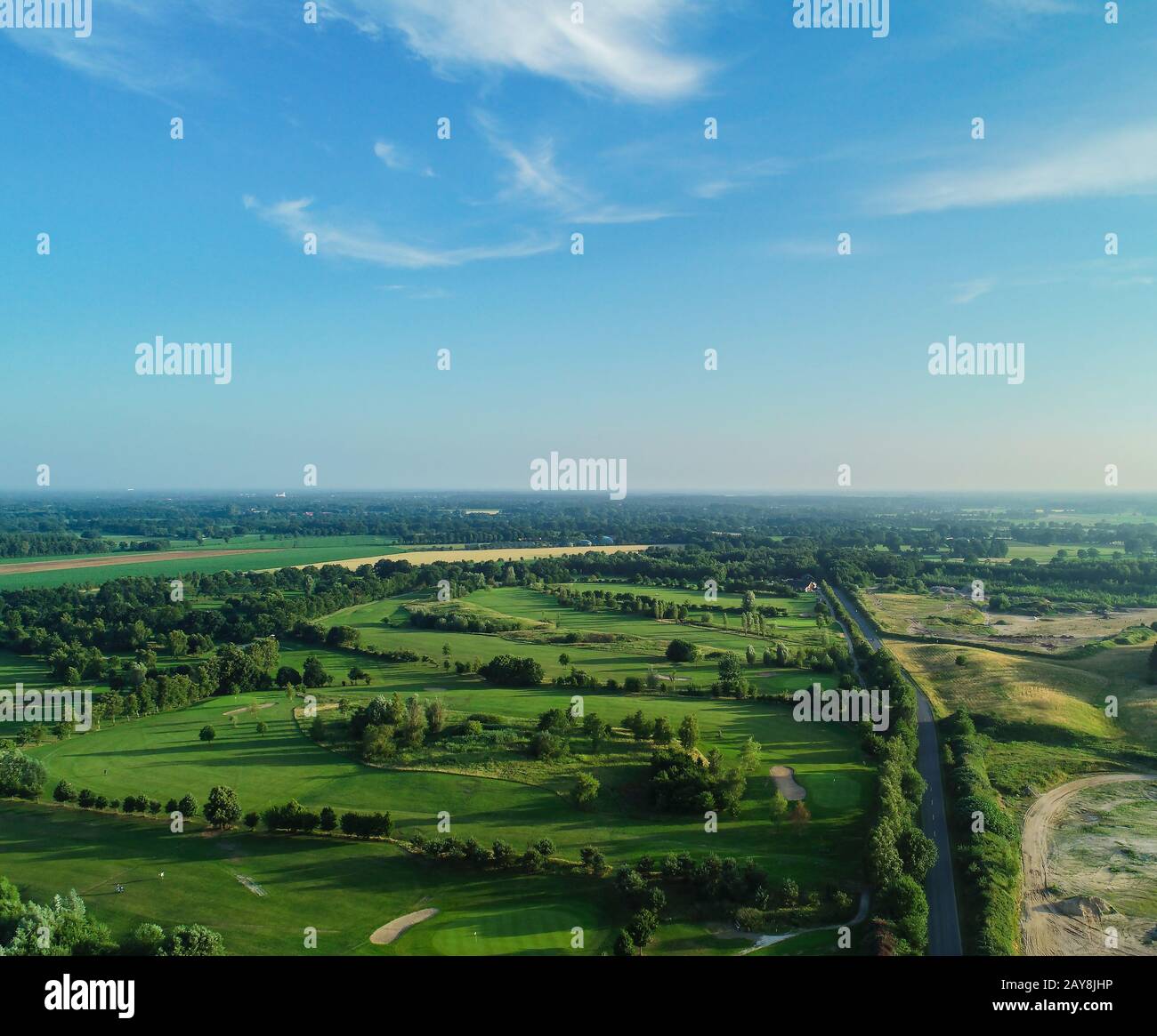 Aerial view of a golf course Stock Photo - Alamy