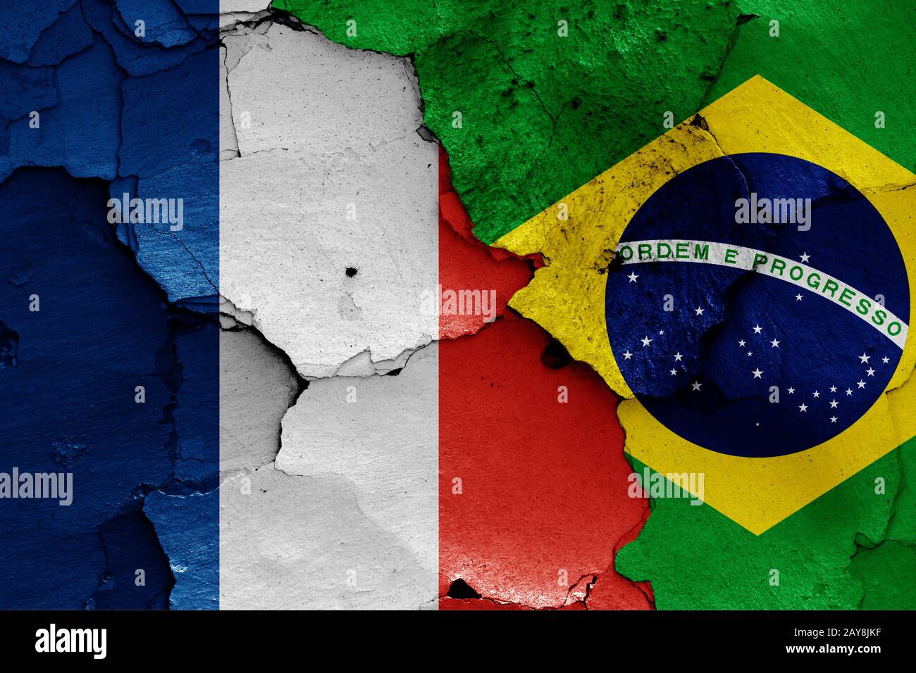 flags of France and Brazil Stock Photo - Alamy