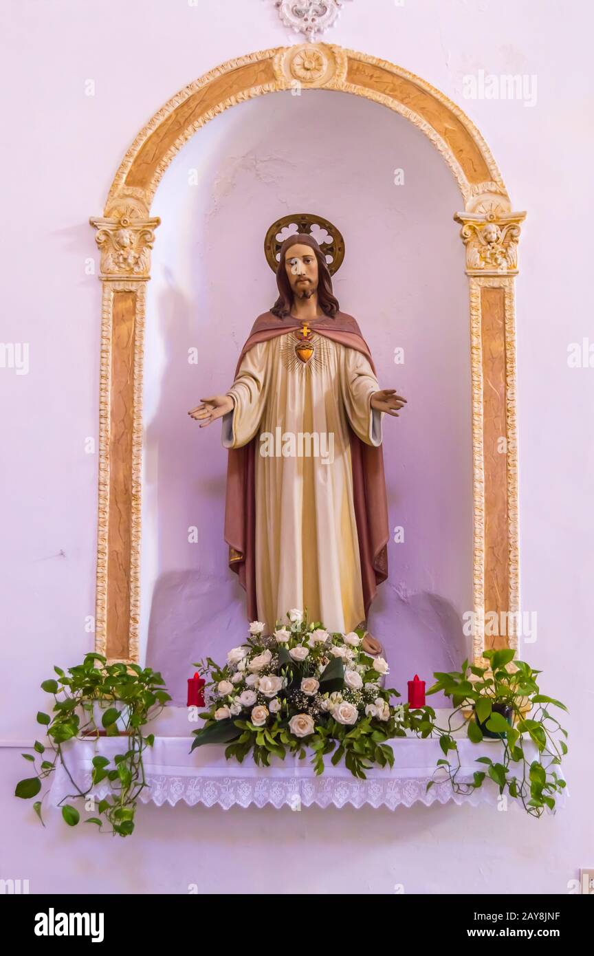 Castel di Tusa,Sicile,Europe-05/06/2018. Jesus Christ in the sanctuary ...