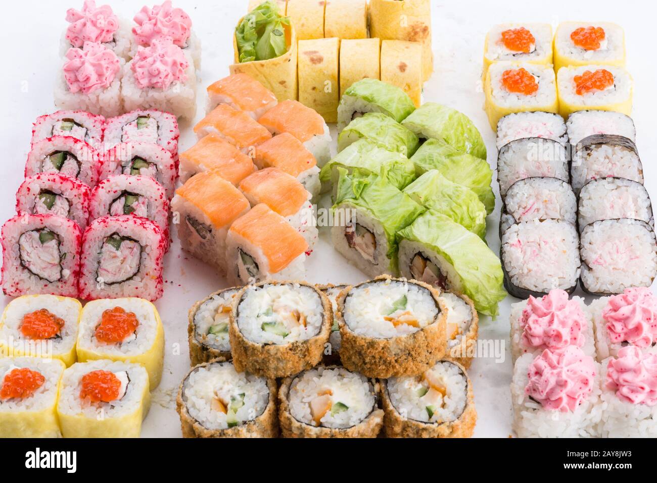 Japanese food restaurant, sushi maki gunkan roll plate or platter set ...