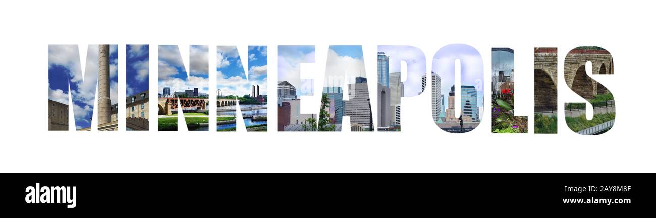 Minneapolis banner on white Stock Photo - Alamy