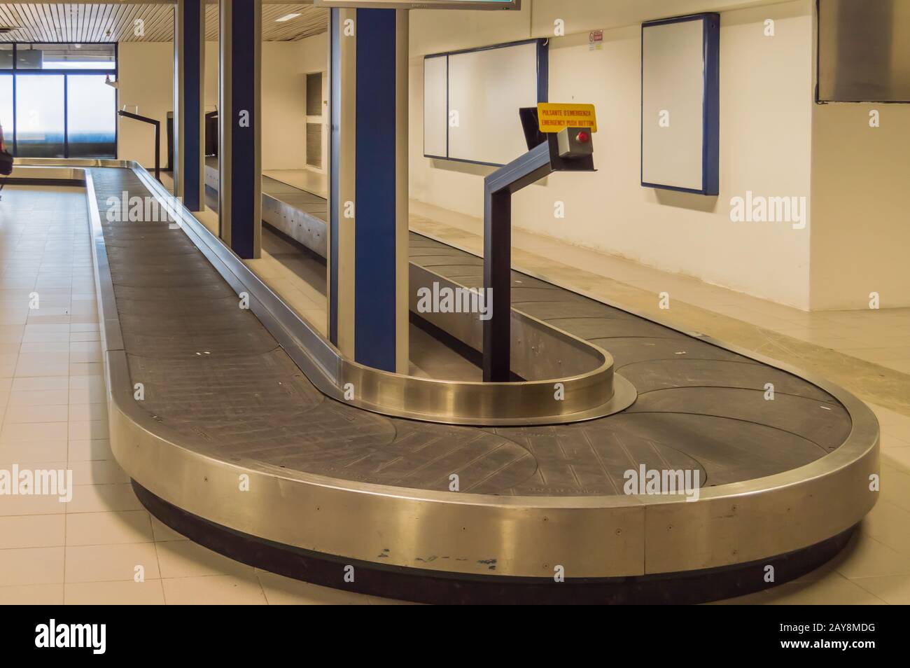 Baggage Transfer Rack and Empty Luggage at Rimini Airport in Italy ...