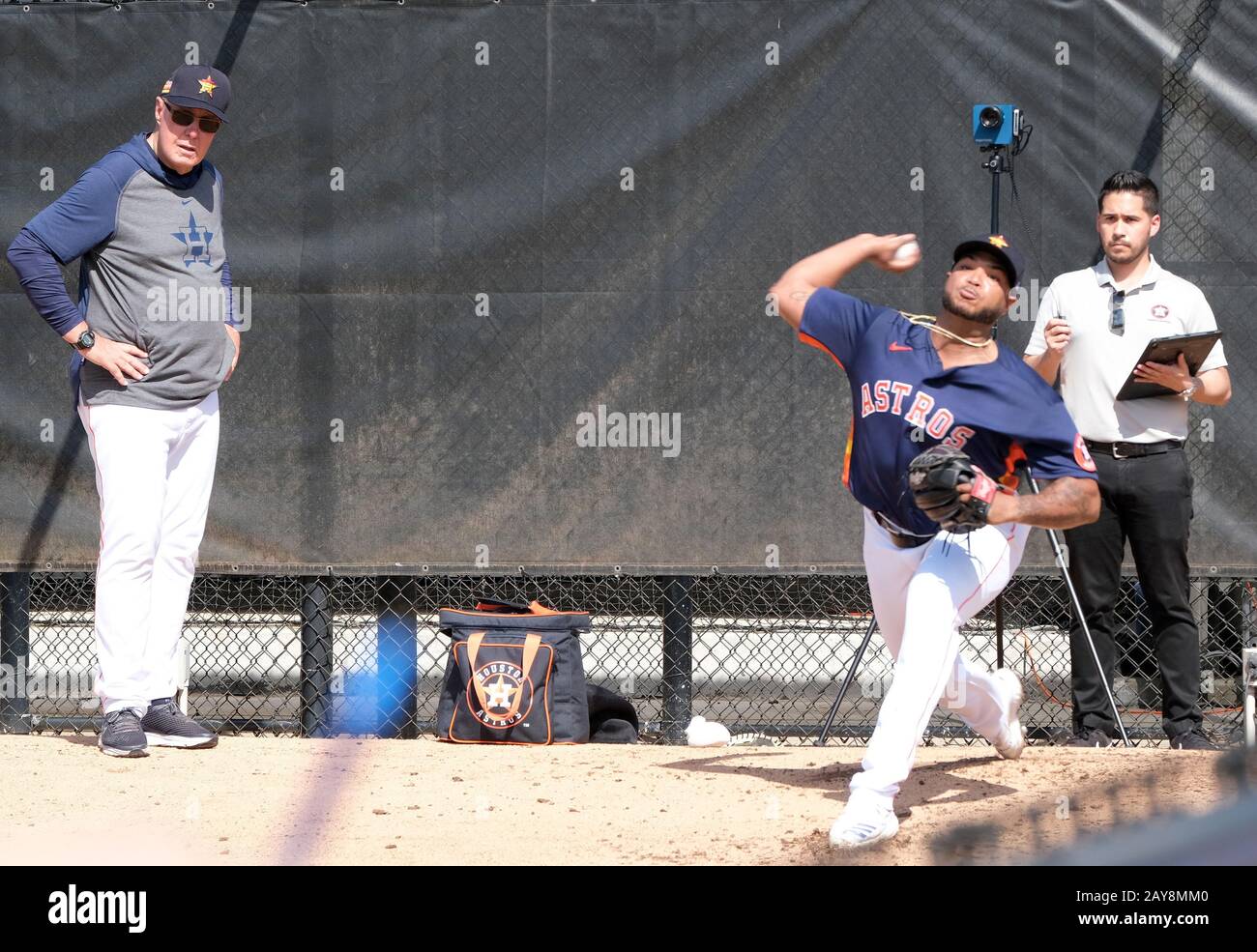 West Palm Beach, United States. 14th Feb, 2020. Houston Astros pitching ...