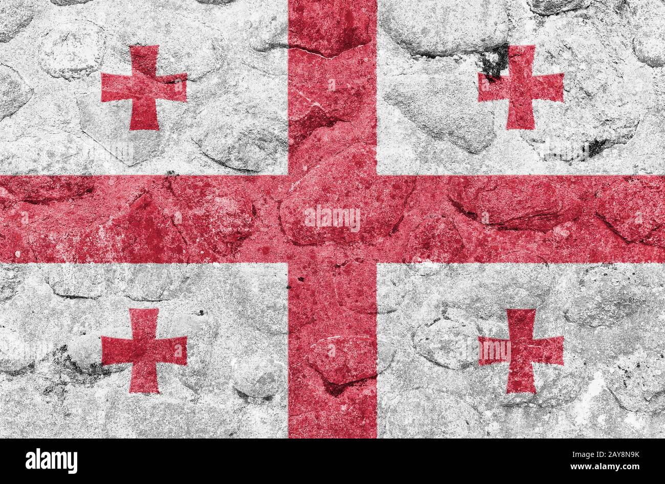 Georgia Flag on a stone wall Stock Photo - Alamy