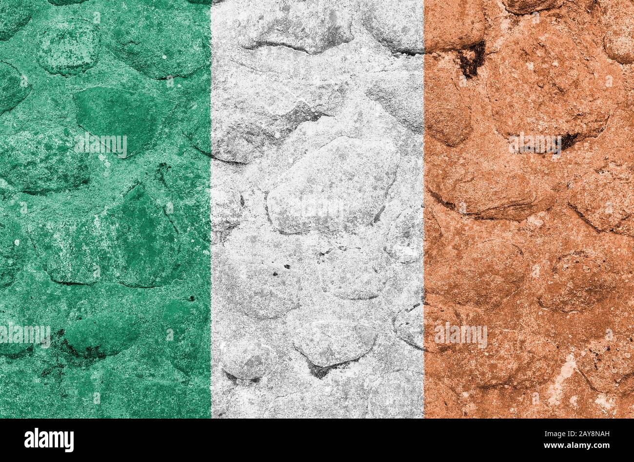Ireland Flag on a stone wall Stock Photo - Alamy