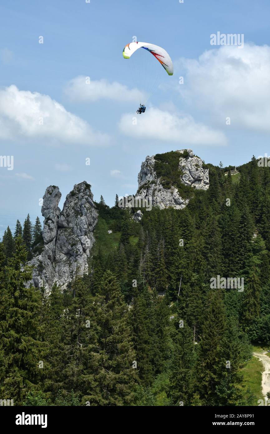 paragliding, in the alps, Chiemgau, bavaria, Germany Stock Photo - Alamy
