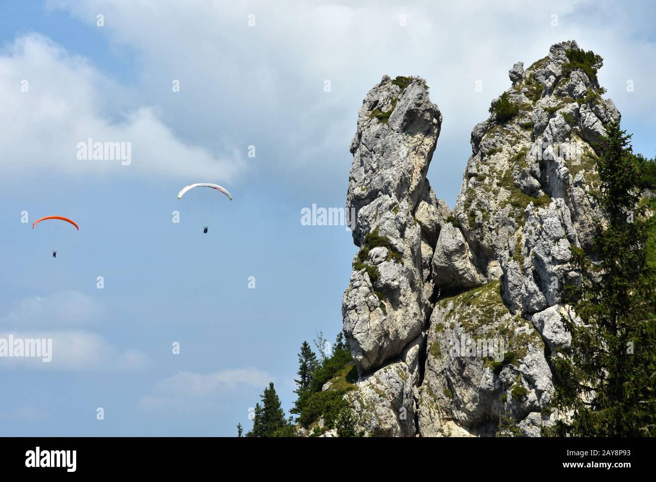 paragliding, in the alps, Chiemgau, bavaria, Germany Stock Photo - Alamy
