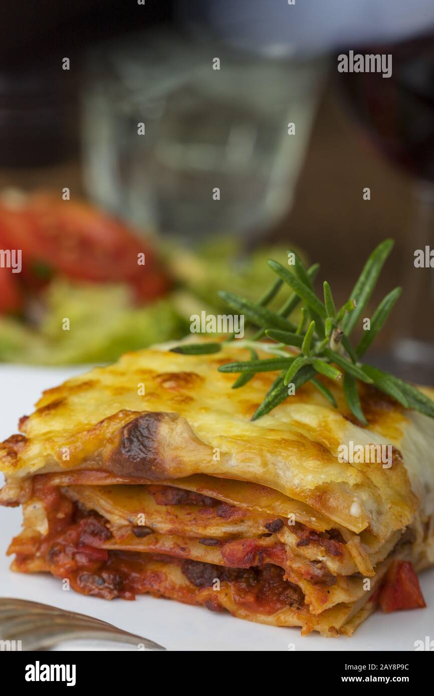 Portion beef lasagne hi-res stock photography and images - Alamy