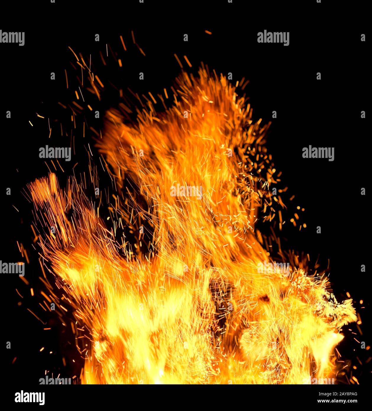 Fire on black Stock Photo - Alamy