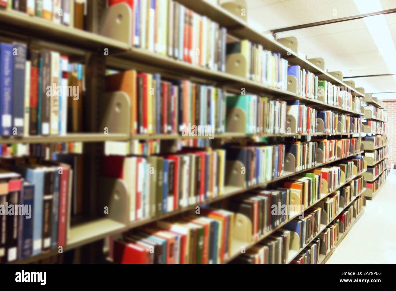 Books on library shelves Stock Photo - Alamy