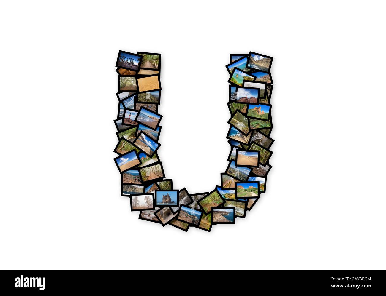 Letter U uppercase font shape alphabet collage made of my best ...