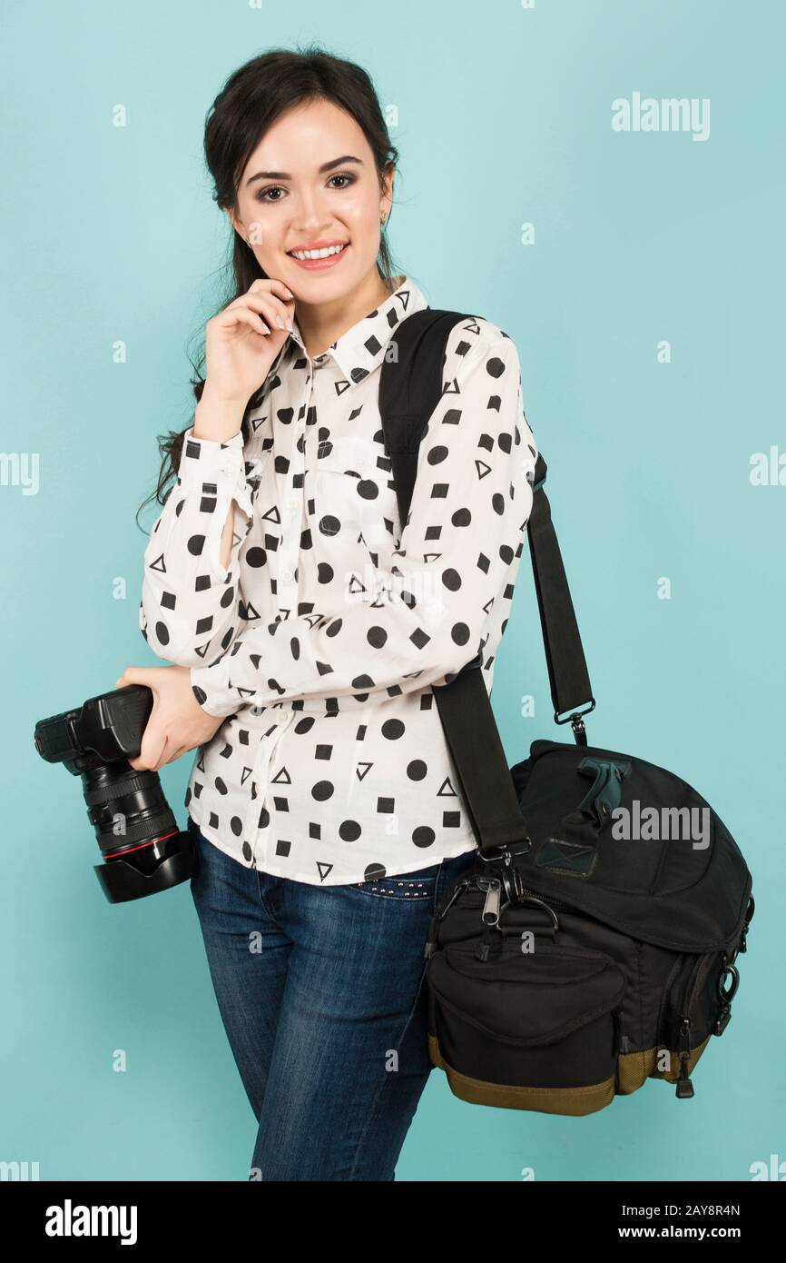 Woman journalist video camera hi-res stock photography and images - Alamy