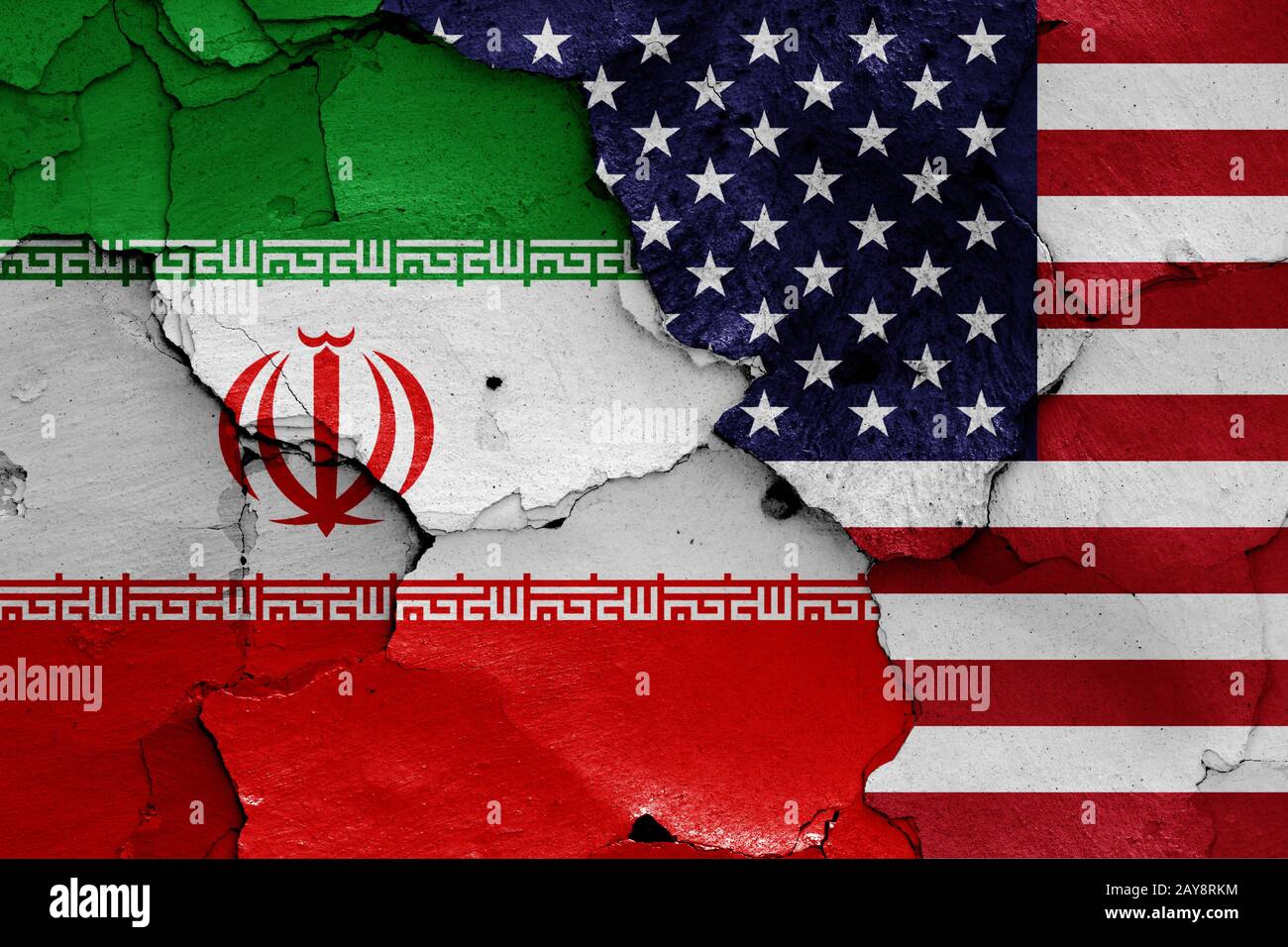 flags of Iran and USA Stock Photo - Alamy