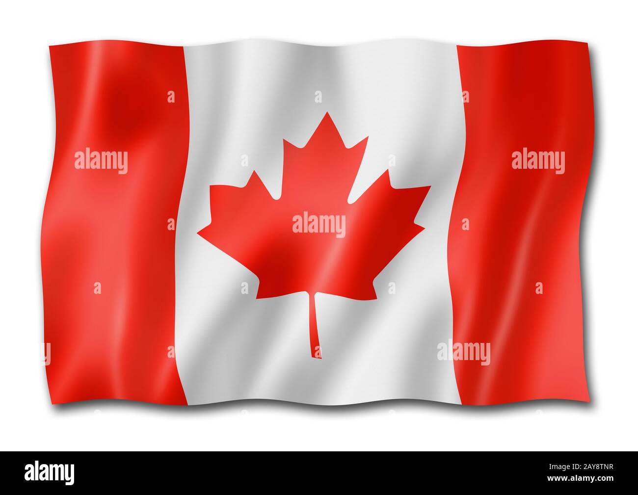 Canadian flag isolated on white Stock Photo - Alamy