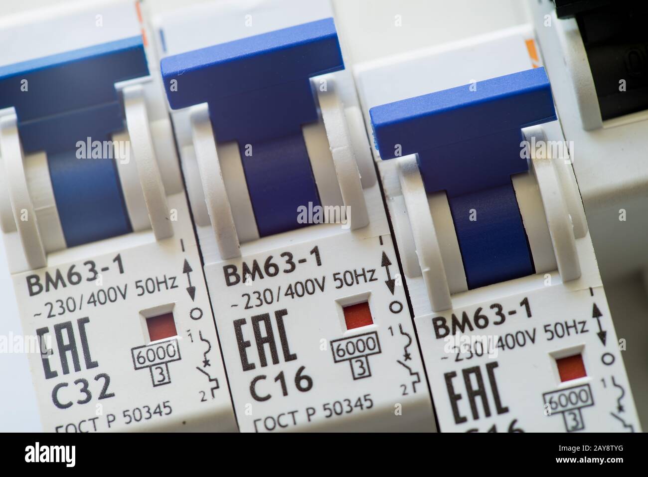Selective Main Circuit Breaker Close Up Stock Photo - Alamy