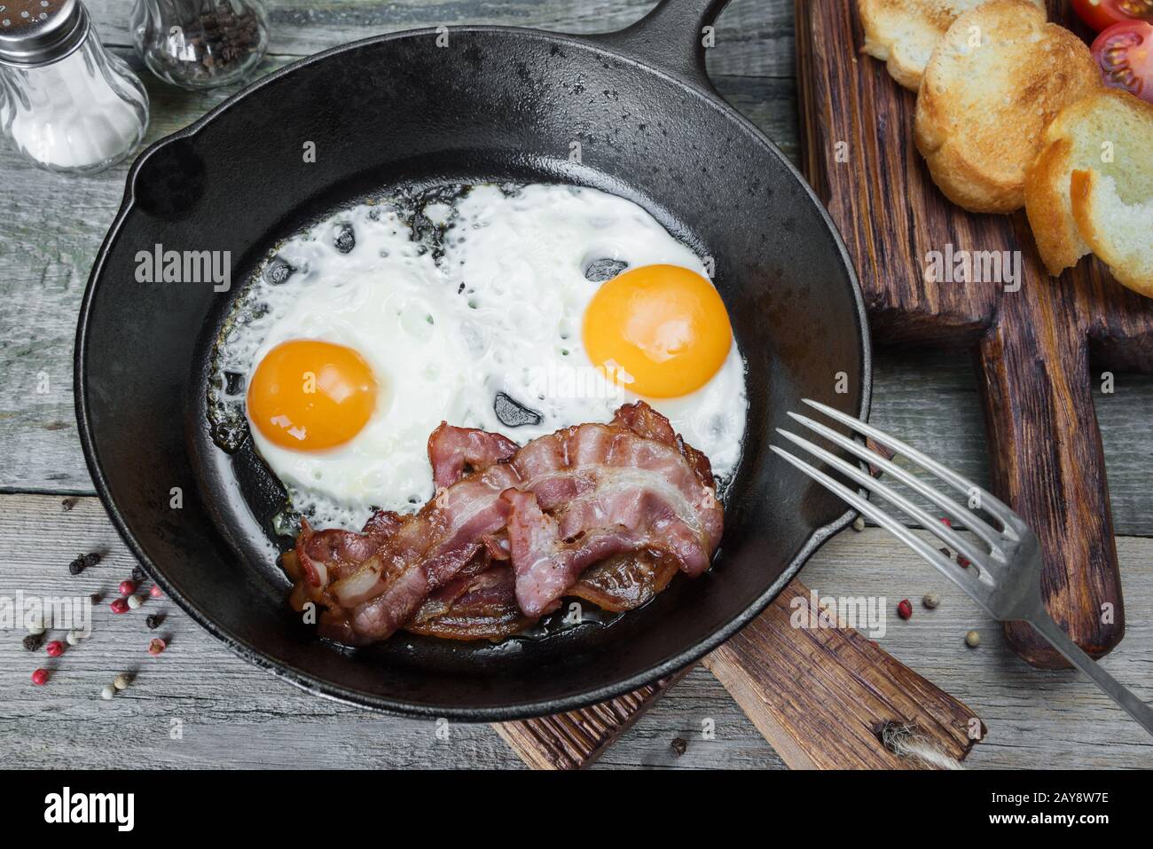 Breakfast in a rustic style Stock Photo - Alamy