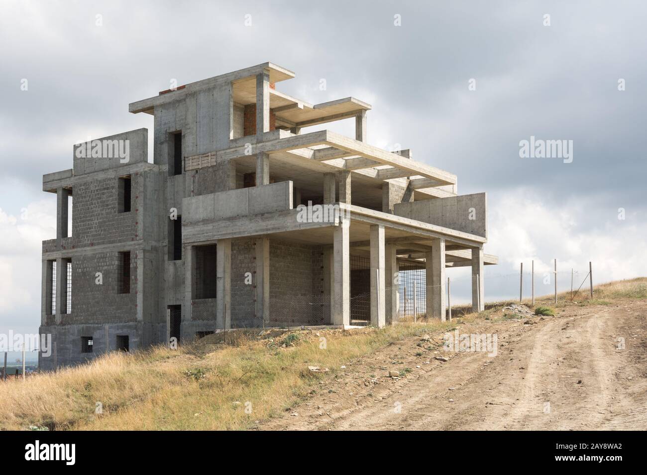 The unfinished frame of a private house Stock Photo - Alamy