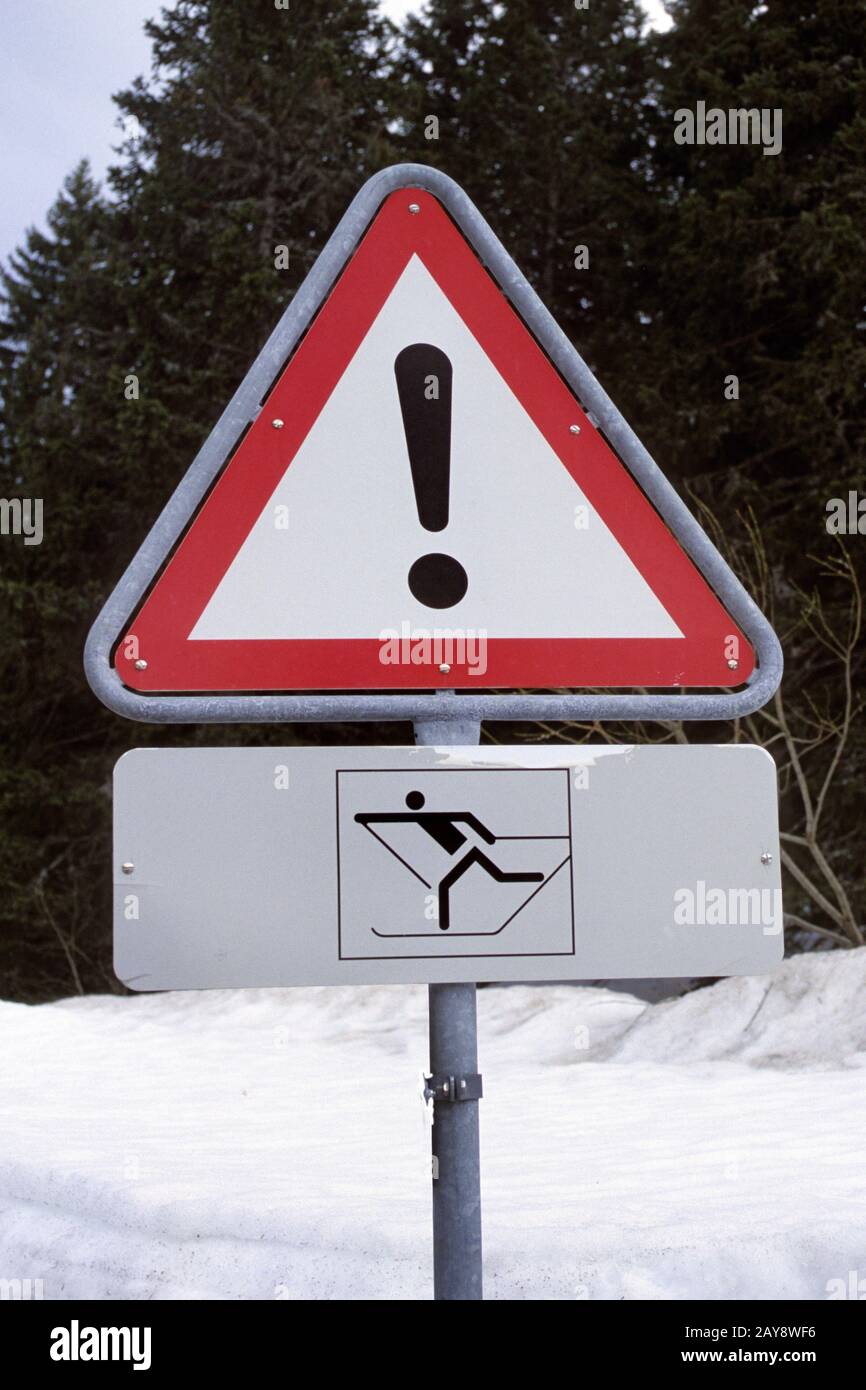 Road sign Danger Spot Stock Photo - Alamy