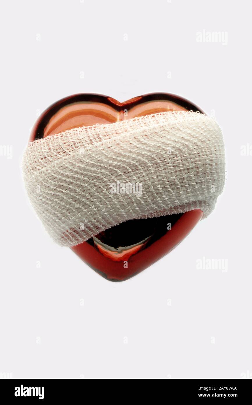 Heart, heart with bandage Stock Photo - Alamy