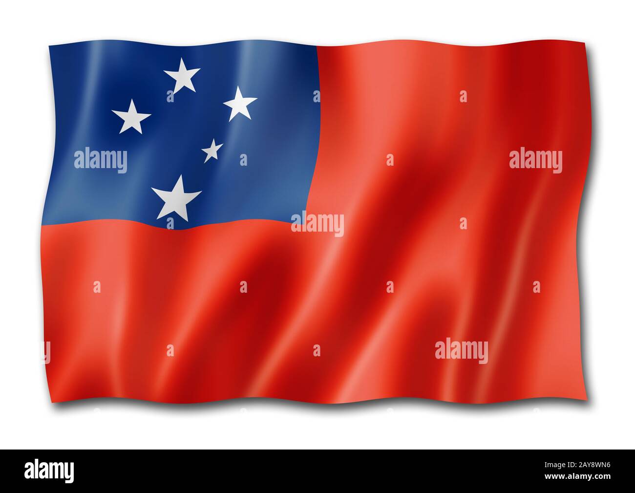 Samoa flag on white Cut Out Stock Images & Pictures - Alamy