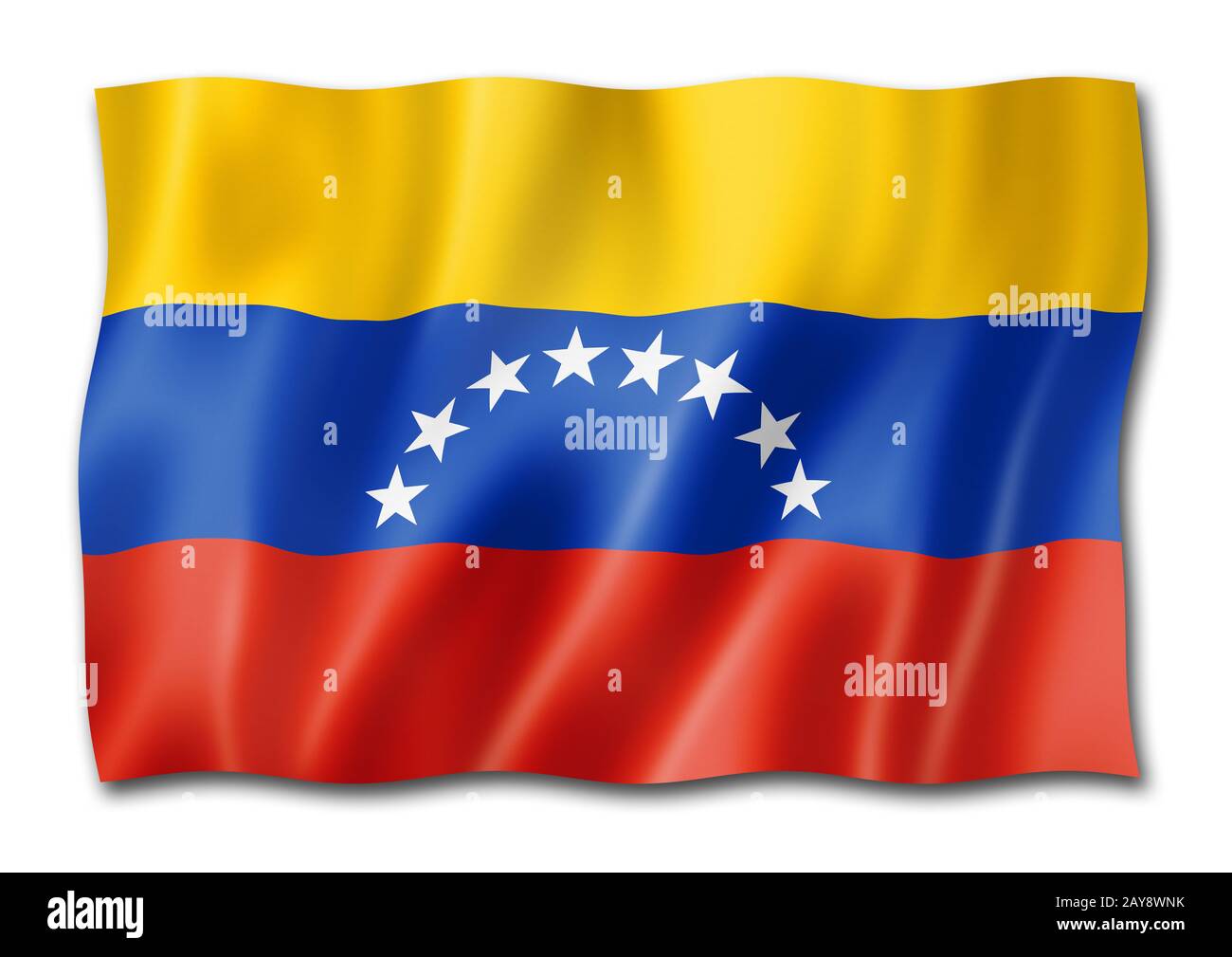 Venezuelan flag isolated on white Stock Photo - Alamy
