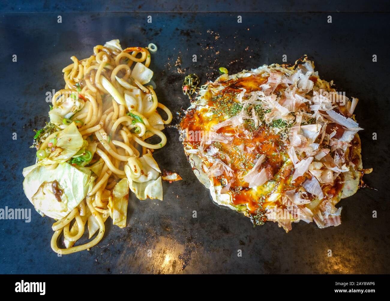 teppanyaki, japanese traditional hot plate food Stock Photo - Alamy