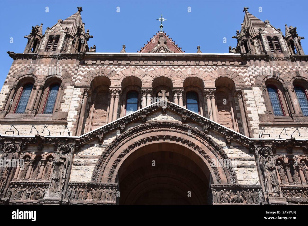Trinity Church at Copley Square in Boston, Massachusetts, USA Stock ...