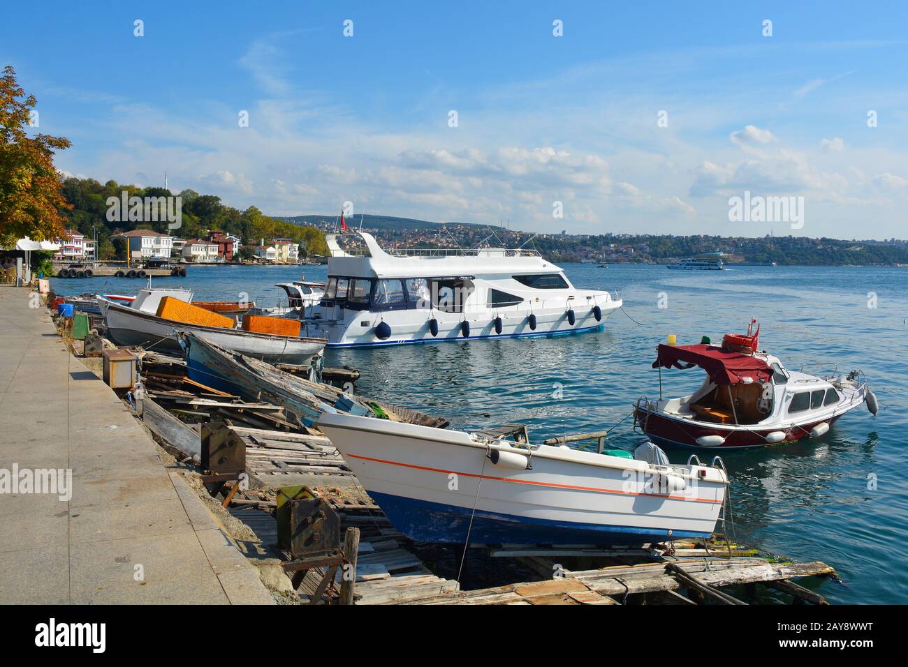 The waterfront at Beykoz on the Asian side of Istanbul, Turkey Stock ...