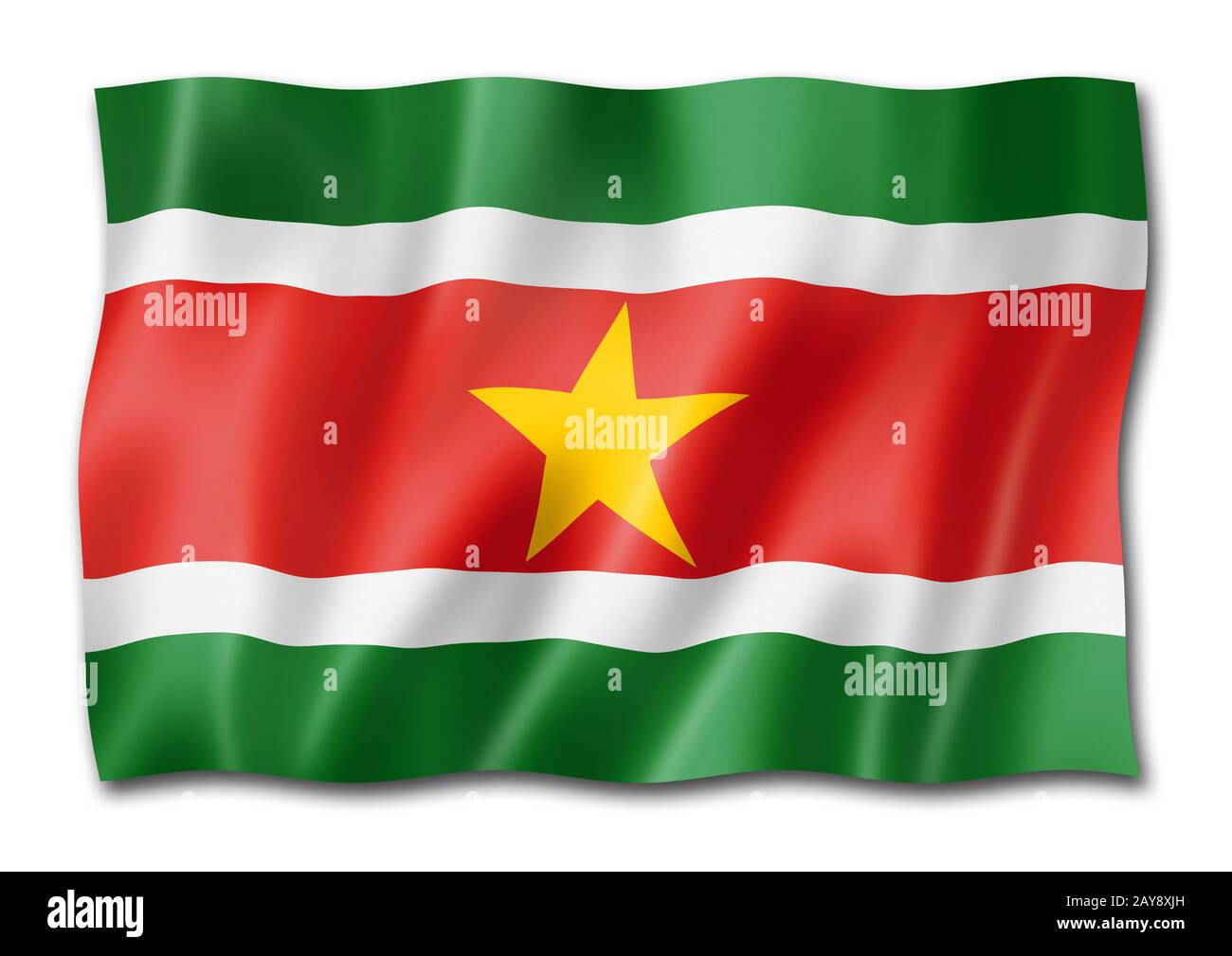 Suriname flag isolated on white Stock Photo - Alamy