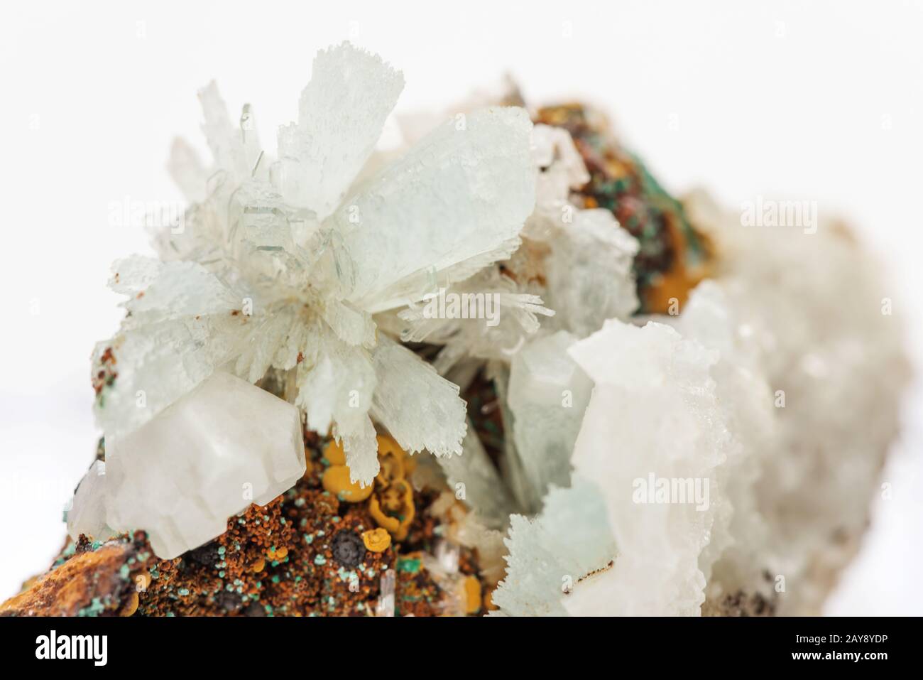 Crystals of hemimorphite on the matrix Stock Photo - Alamy