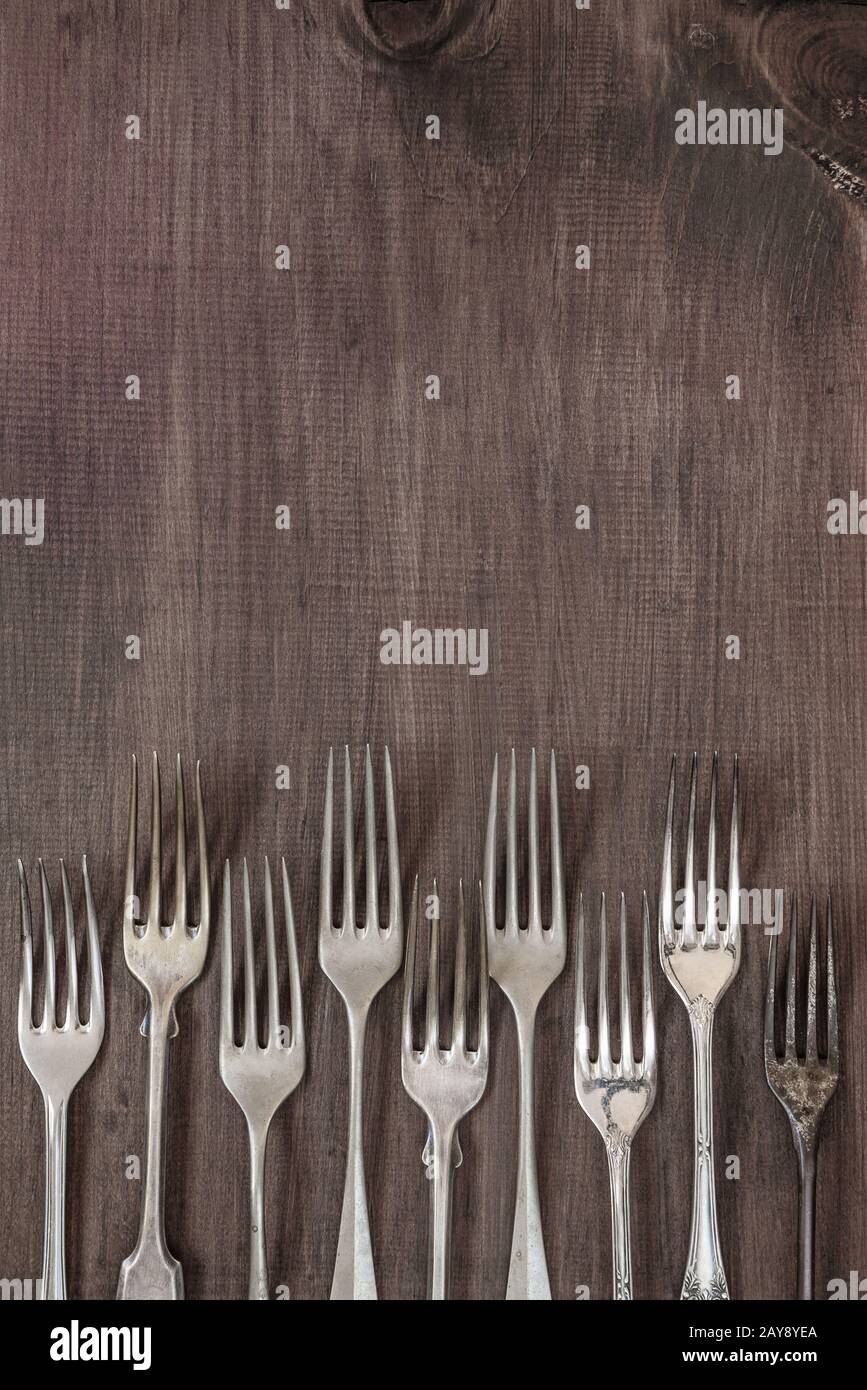 Border of old forks Stock Photo - Alamy