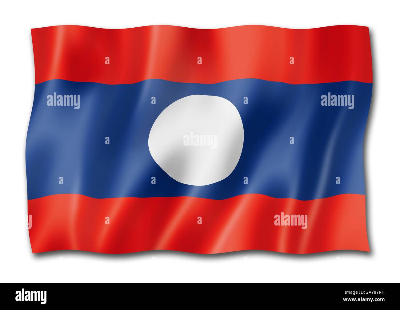 Laos flag isolated on white Stock Photo - Alamy