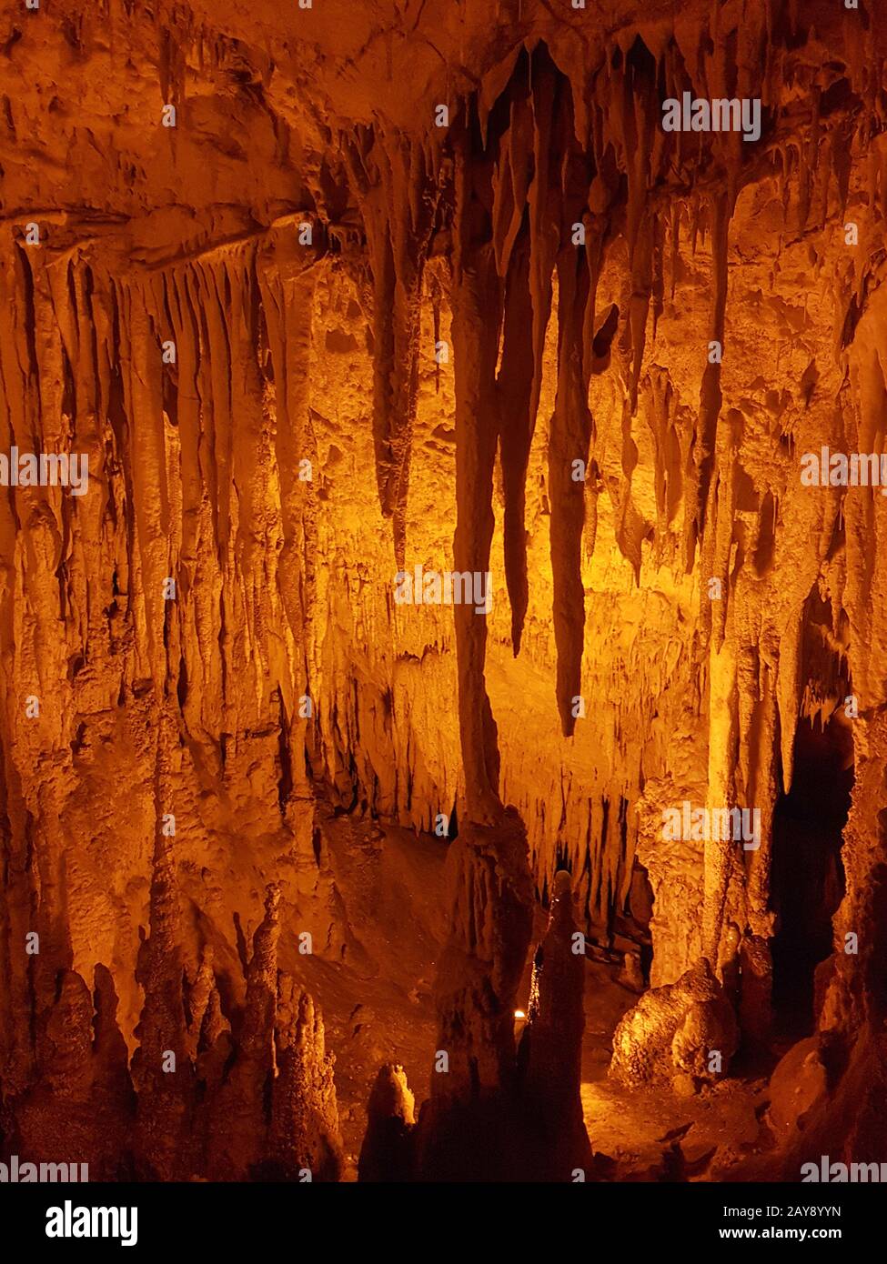 Stalactites and Stalagmites in Cave at Perama. Ioannina, Epirus, Greece ...