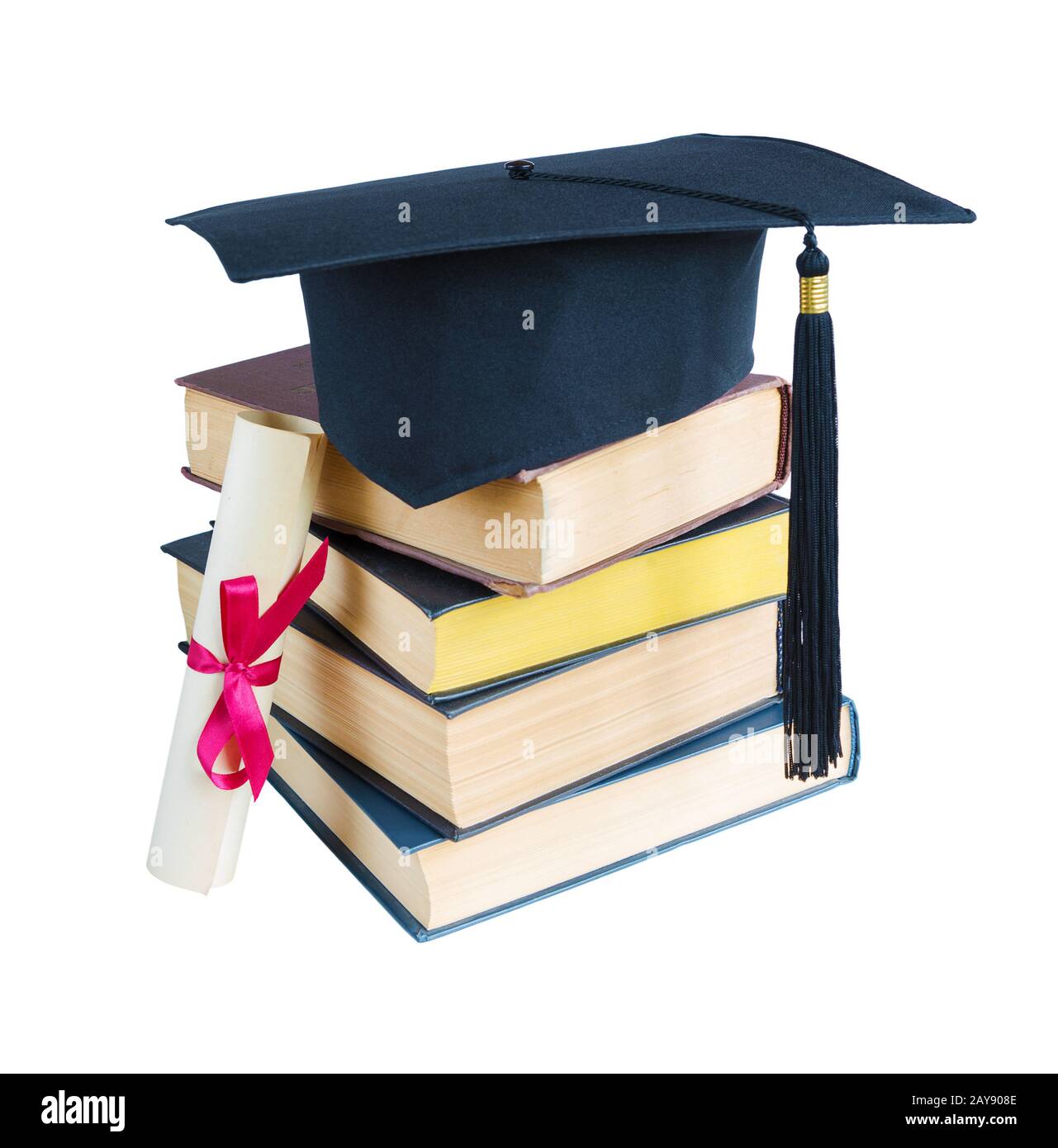 Blue graduation hat yellow tassel hi-res stock photography and images ...