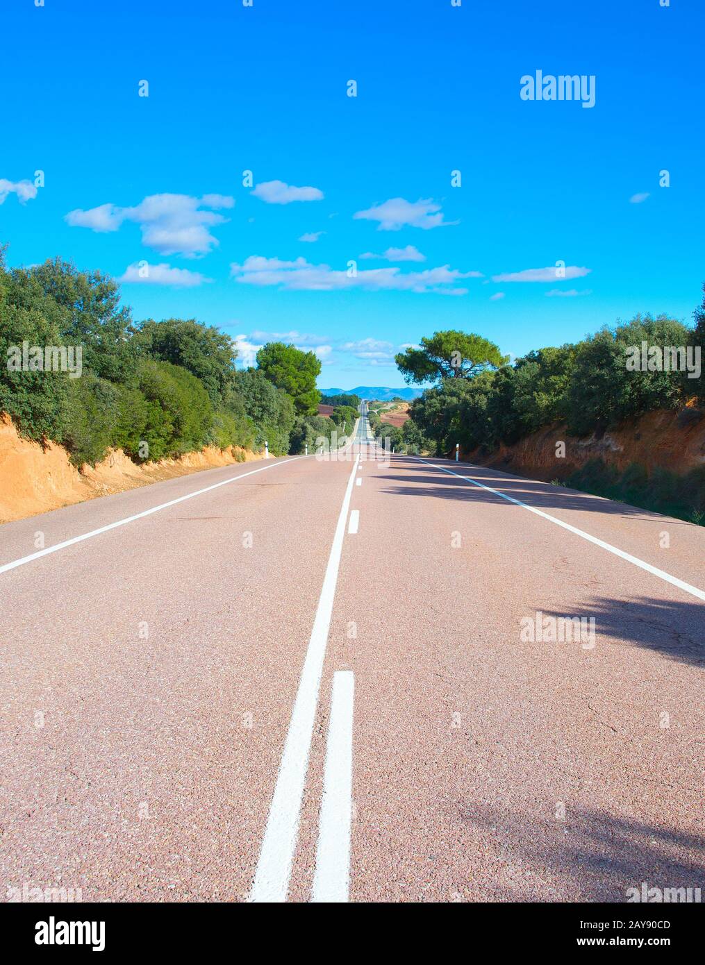 Spanish country road view Stock Photo - Alamy