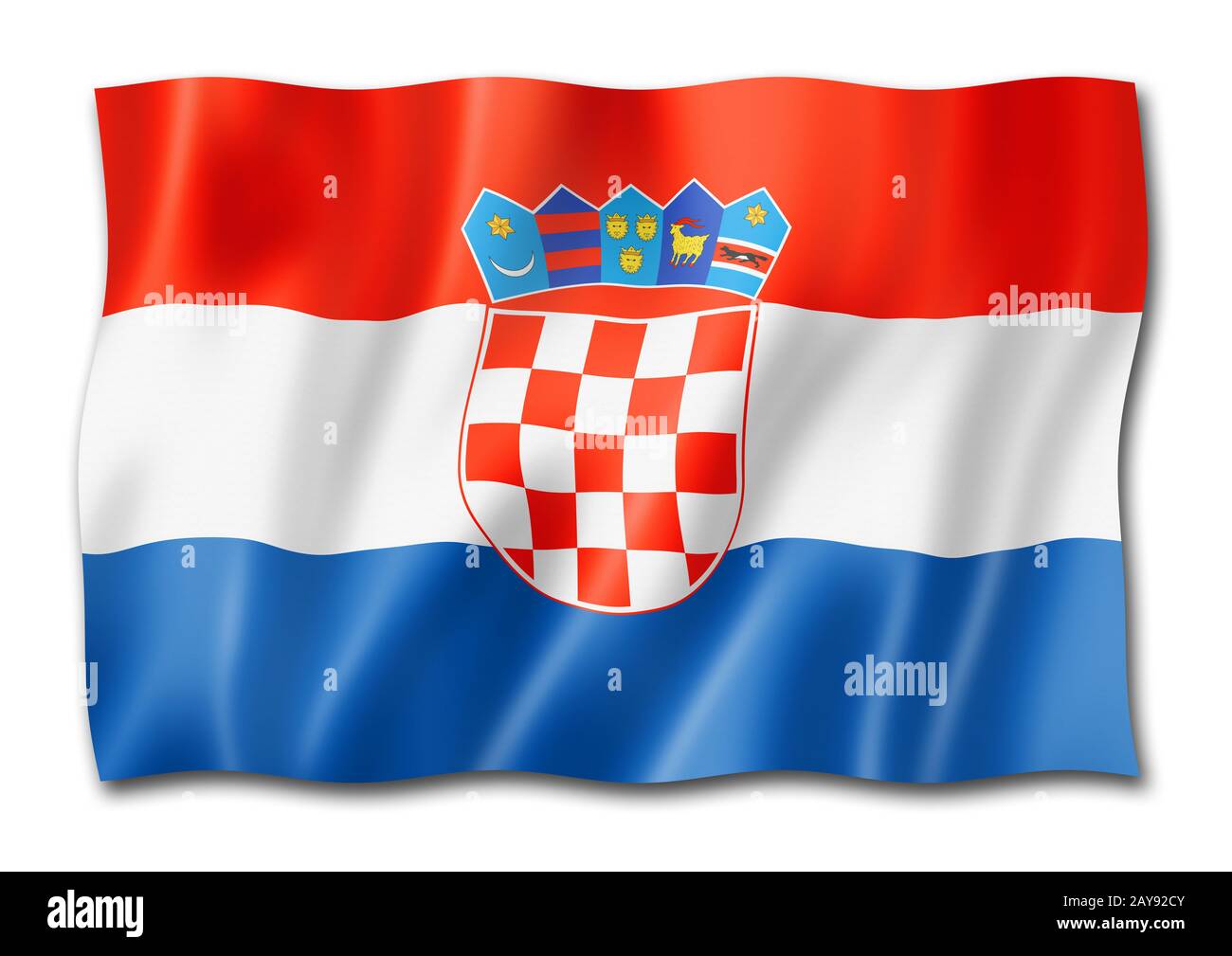 Croatian flag isolated on white Stock Photo - Alamy