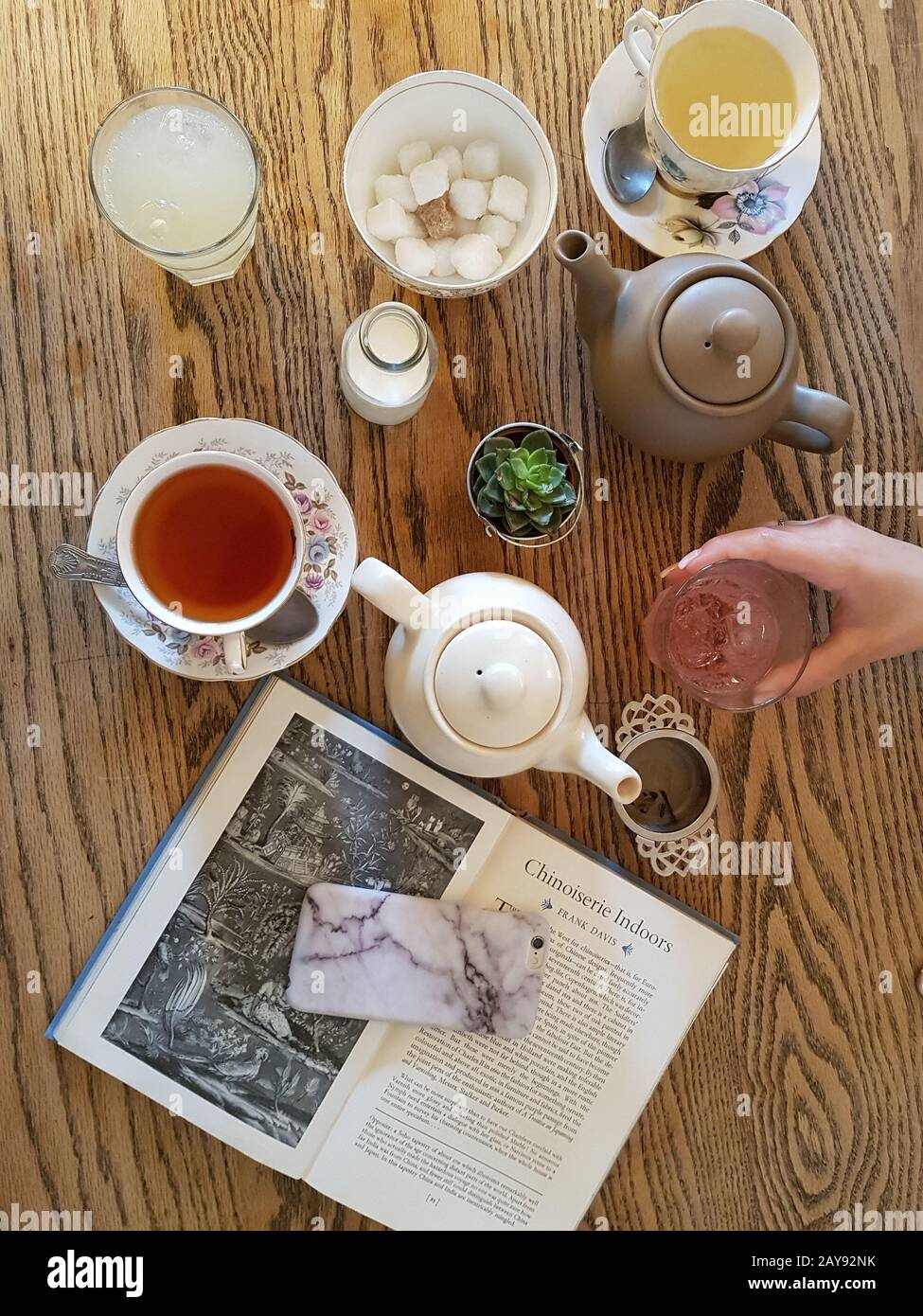 Top view of a Tea and Coffee Table- portrait Stock Photo - Alamy