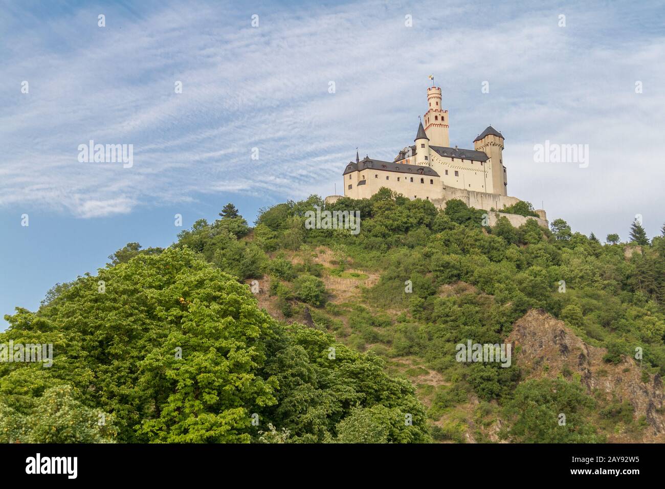 Marksburg Castle at Braubach in Rhine Valley, Germany - UNESCO World ...