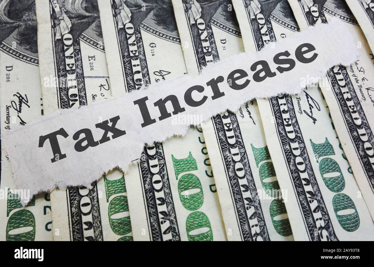 Tax Increase News Headline Stock Photo - Alamy